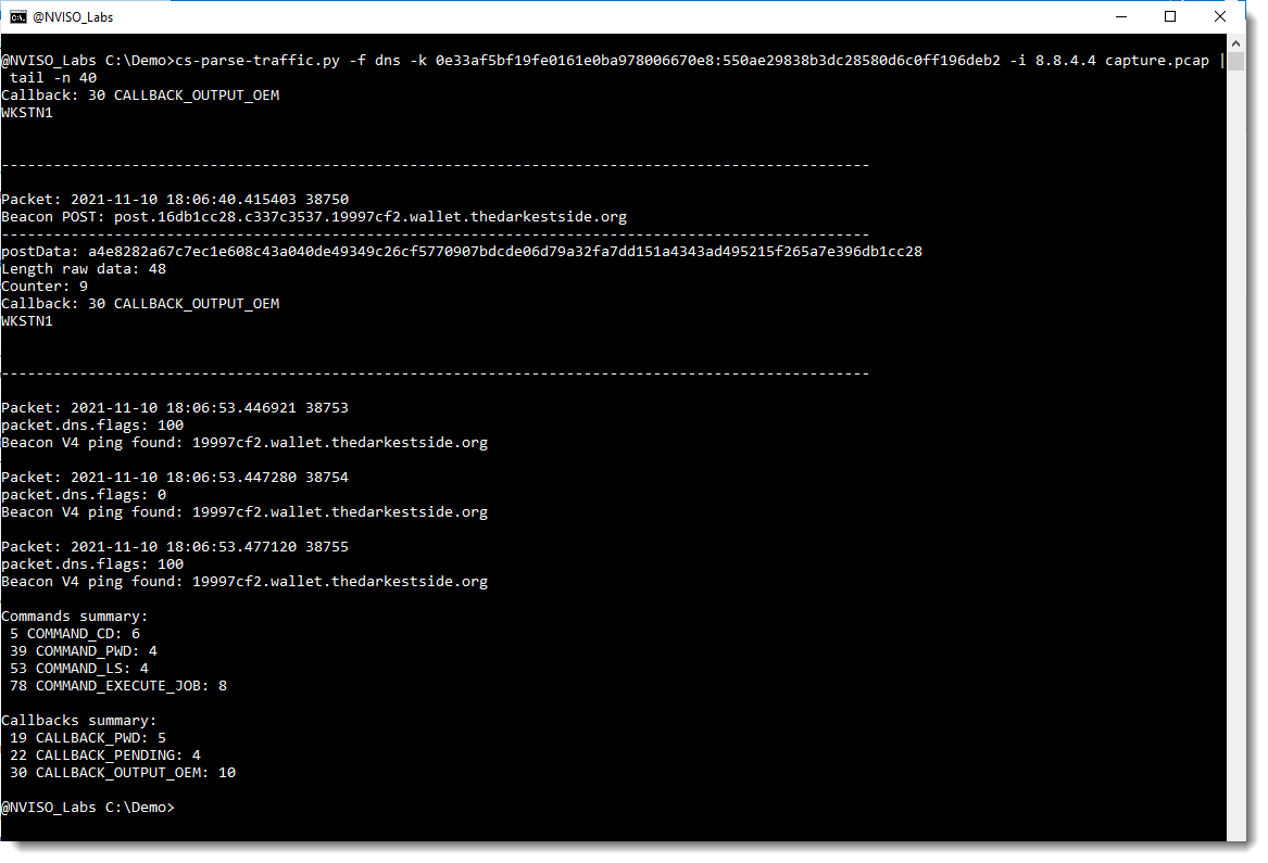 Cobalt Strike: Decrypting DNS Traffic – Part 5 – NVISO Labs